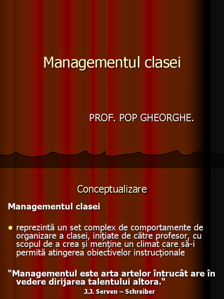 Managementul Clasei | PDF