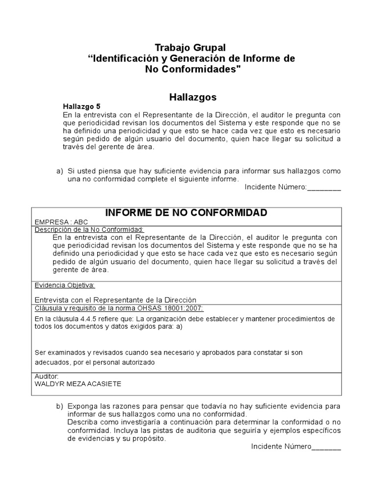 Hallazgo 5 | PDF | Auditoría | Contralor