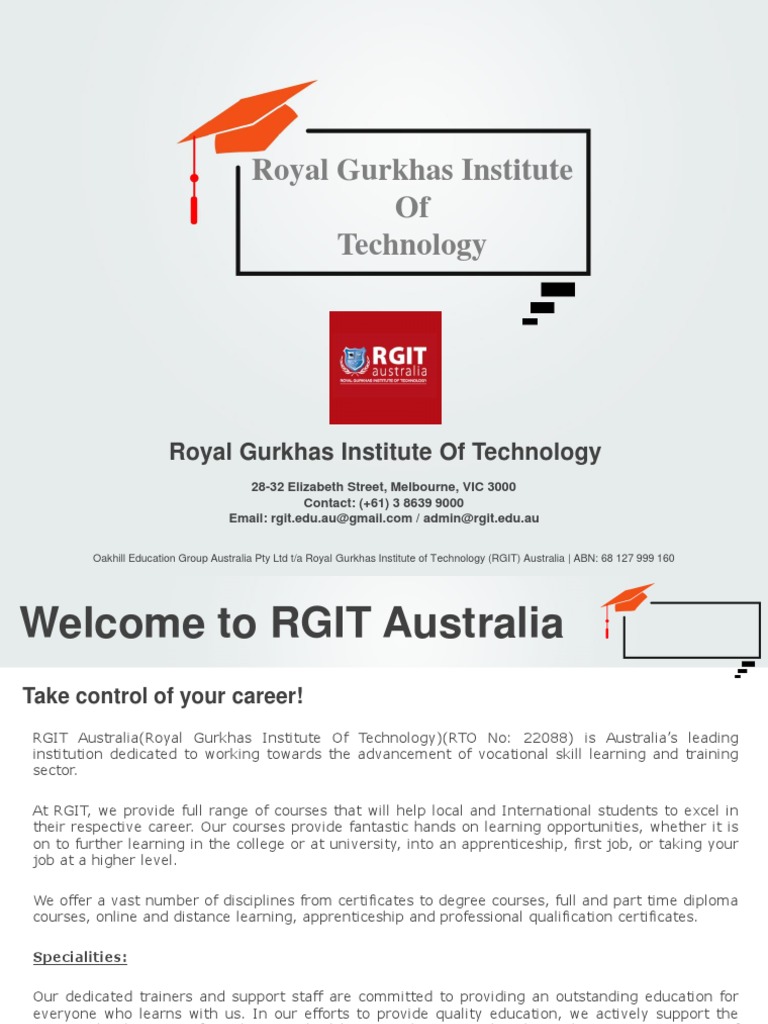 Royal Gurkhas Institute of Technology (RGIT) Australia | PDF ...