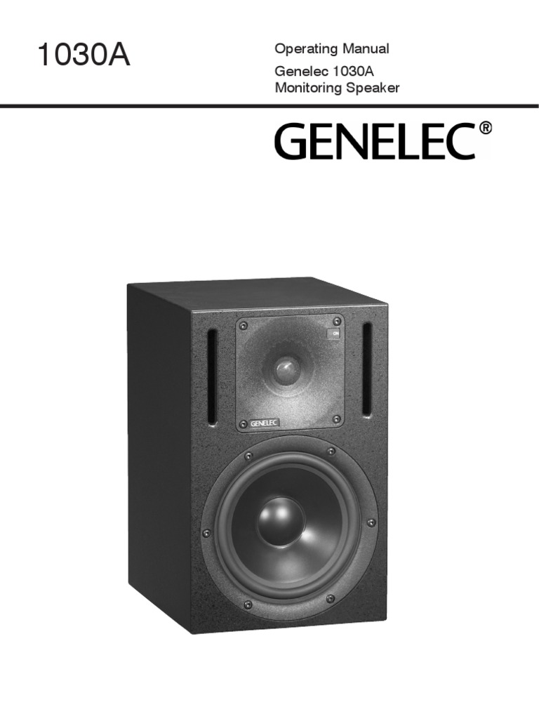 GENELEC 1030A Operating Manual | PDF | Loudspeaker | Decibel