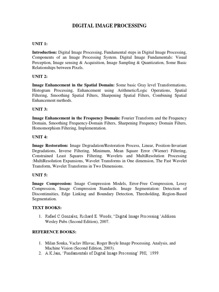 DIP and Soft Computing Syllabus | PDF | Fuzzy Logic | Data Compression
