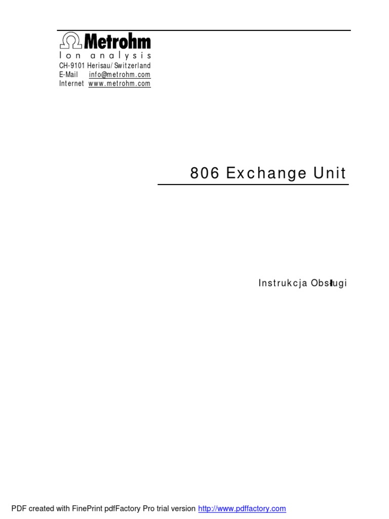 806 Exchange Unit | PDF
