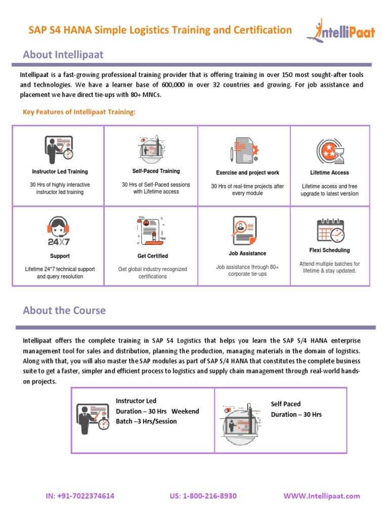 About Intellipaat: SAP S4 HANA Simple Logistics Training and Certification | PDF | Sap Se ...