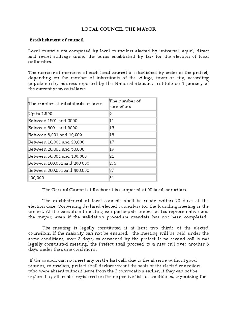 The Local Councils | Download Free PDF | Mayor | Local Government