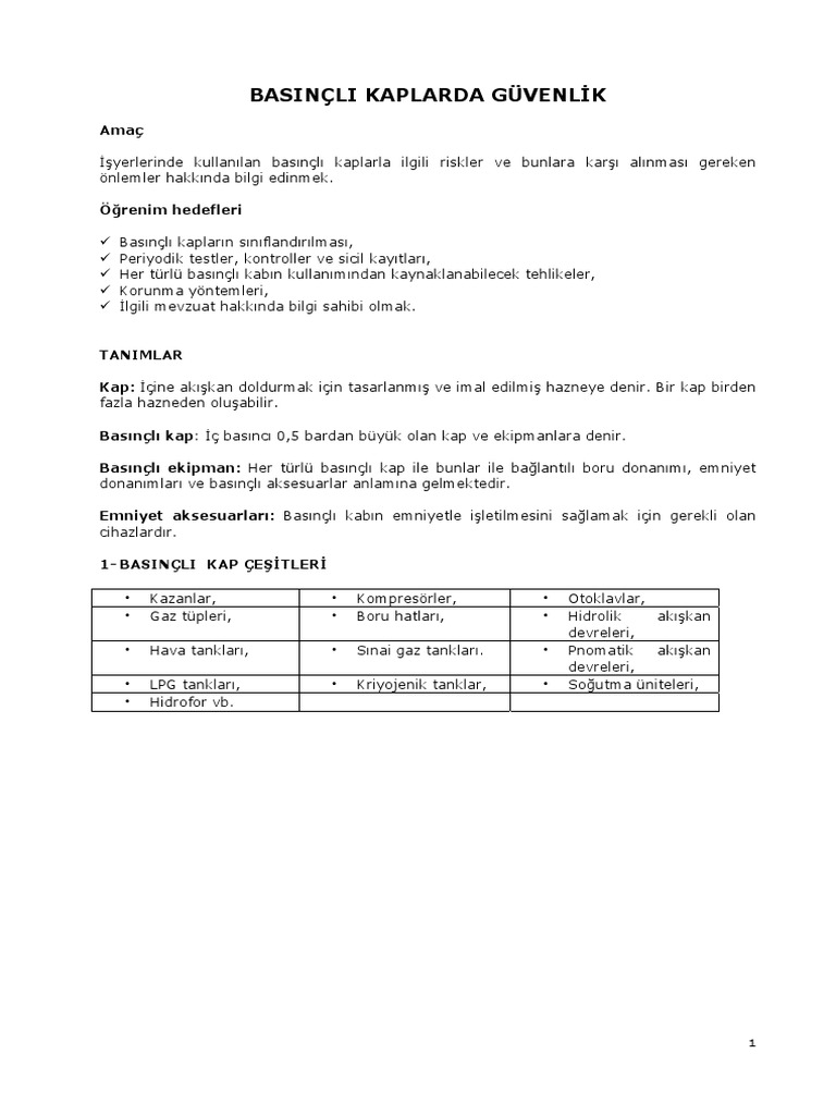 35 Basincli Kaplarda Guvenlik PDF | PDF