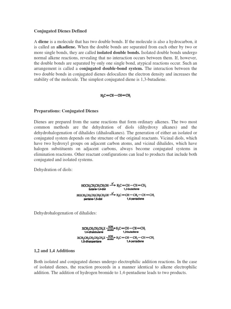 Conjugated Dienes Defined | PDF