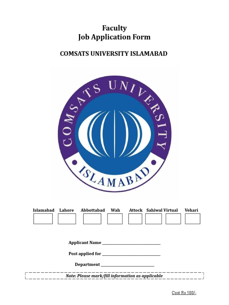 Faculty Job Application Form | PDF