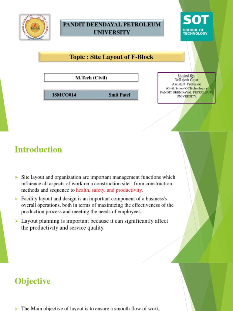 Topic: Site Layout of F-Block: Pandit Deendayal Petroleum University ...
