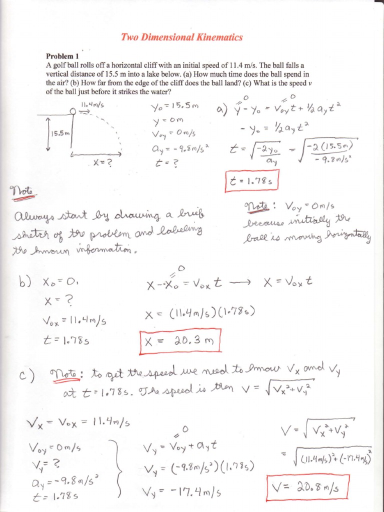 Two Dimensions Kinematics Solutions PDF | PDF | Leisure | Sports