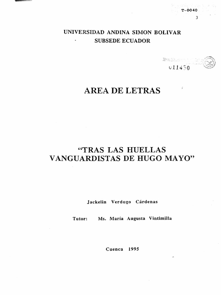 Verdugo Cárdenas, Hugo Mayo PDF | PDF | Vanguardia | America latina