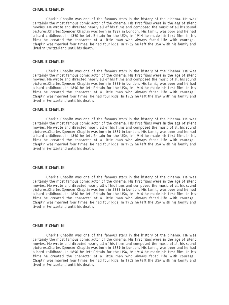 Charlie Chaplin | PDF | Charlie Chaplin | Actor