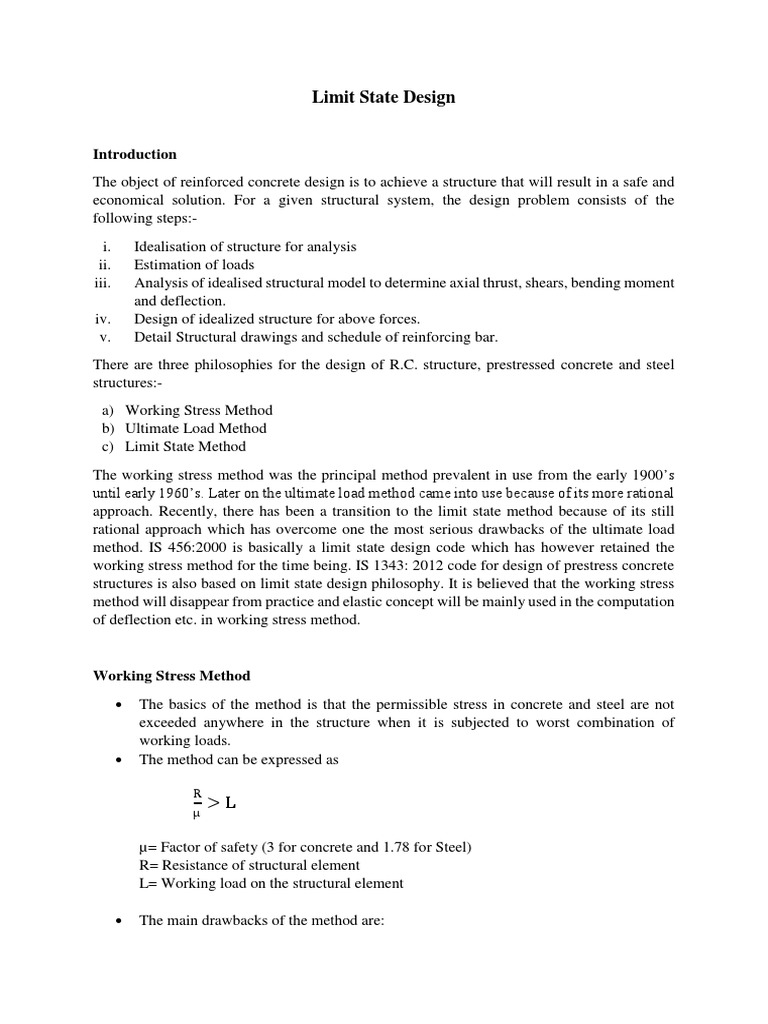 Limit State Method | PDF | Strength Of Materials | Deformation ...