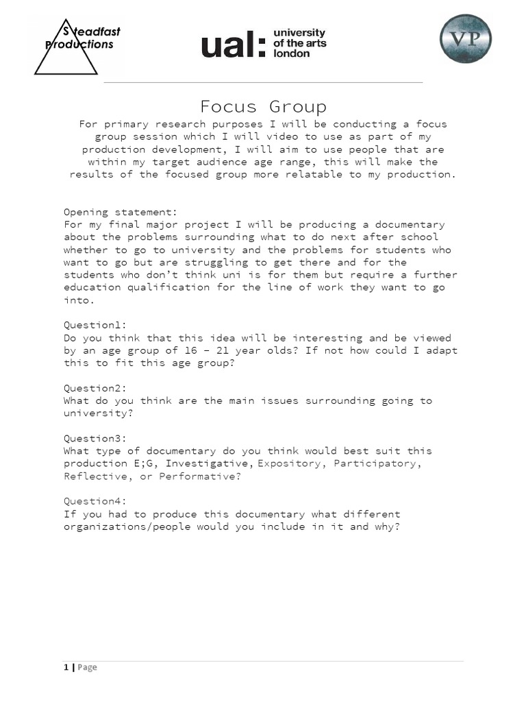 Focous Group Document | PDF | Career & Growth | Social Science