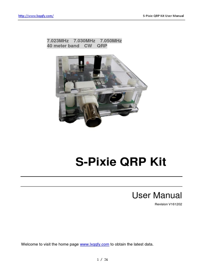 S-Pixie QRP Kit: User Manual | PDF | Capacitor | Electronic Oscillator