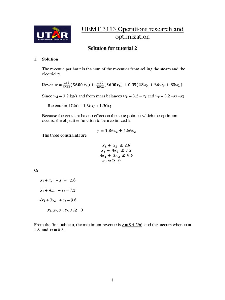 Operations Research Solutions Summary | PDF | Business