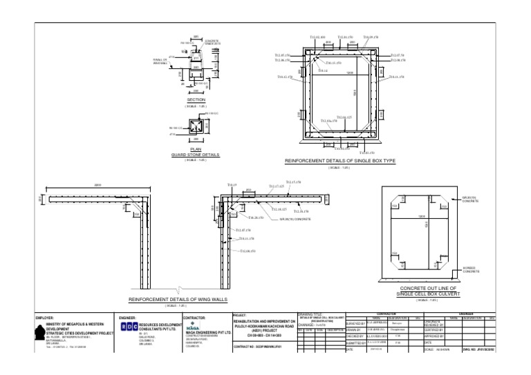 Reinforcement Details of Single Box Type: Section | PDF | Engineering ...
