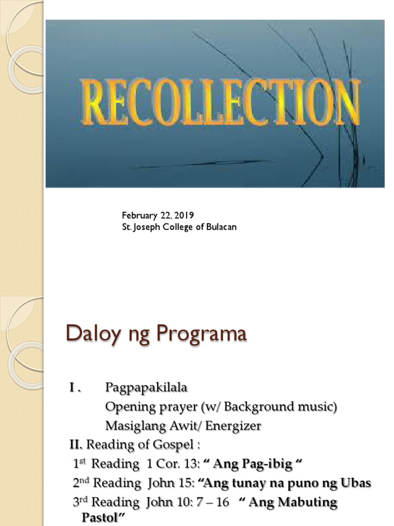 Recollection Module For Graduating Class | PDF