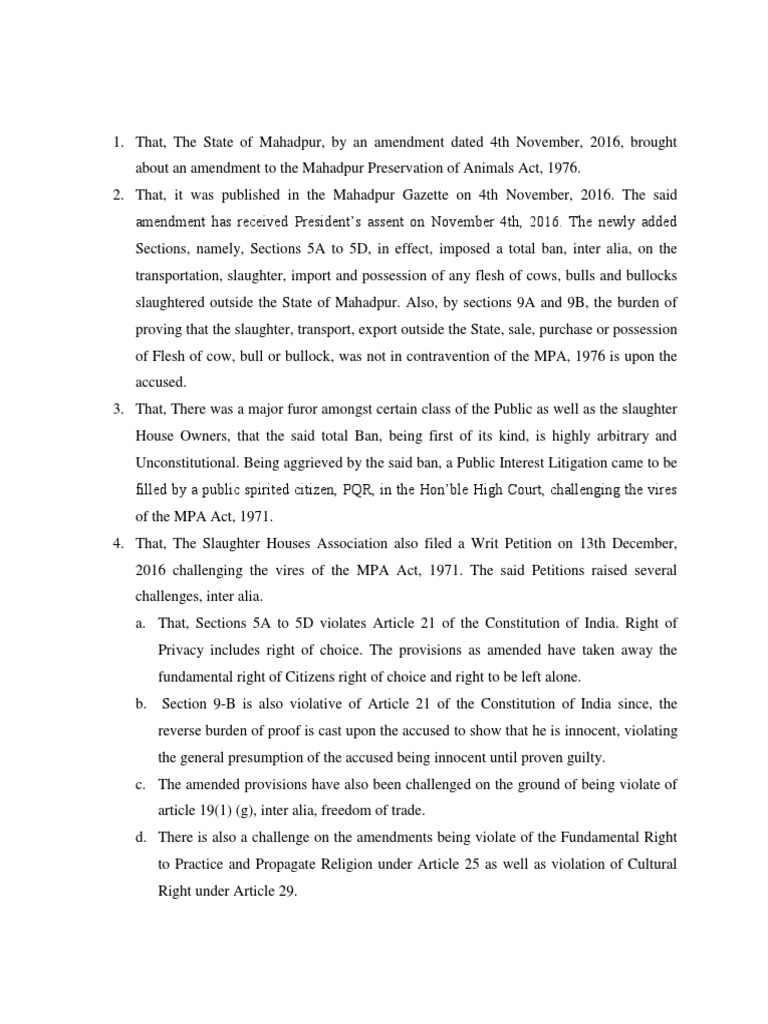 Moot Problems | PDF | Political Charters | Official Documents