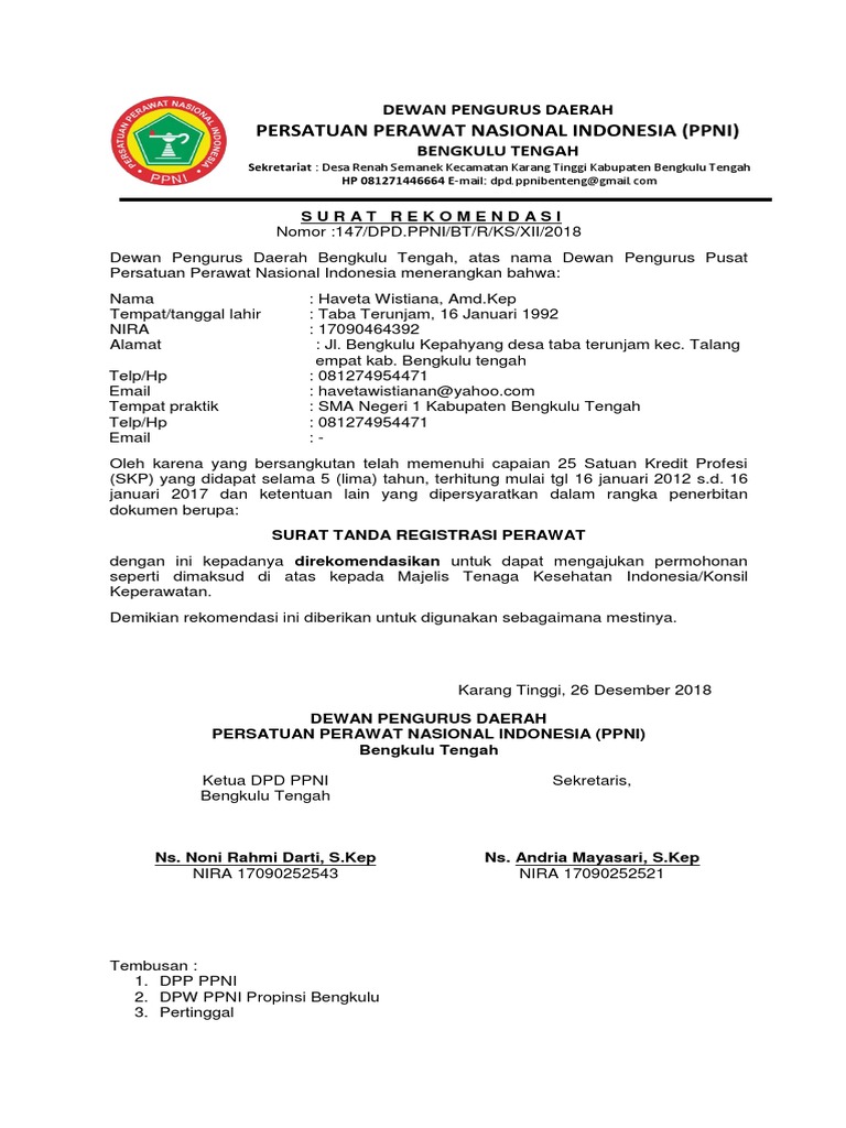 Surat Rekomendasi STR | PDF