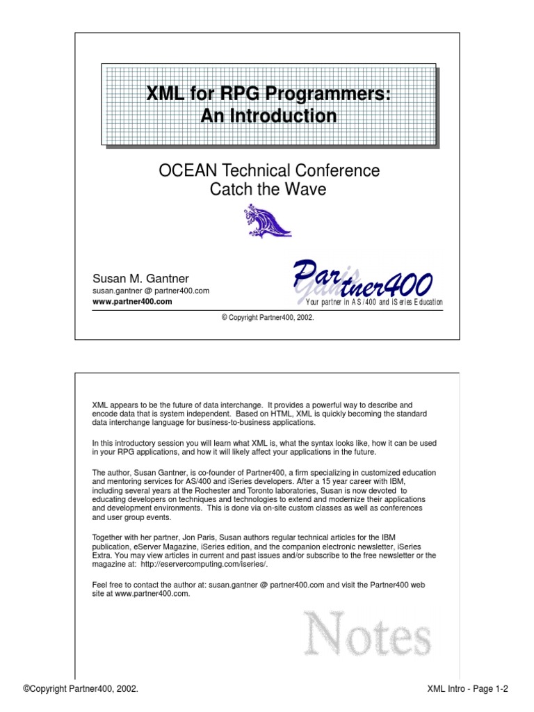 XML For RPG Programmers: An Introduction: OCEAN Technical Conference Catch The Wave | PDF | Xml ...