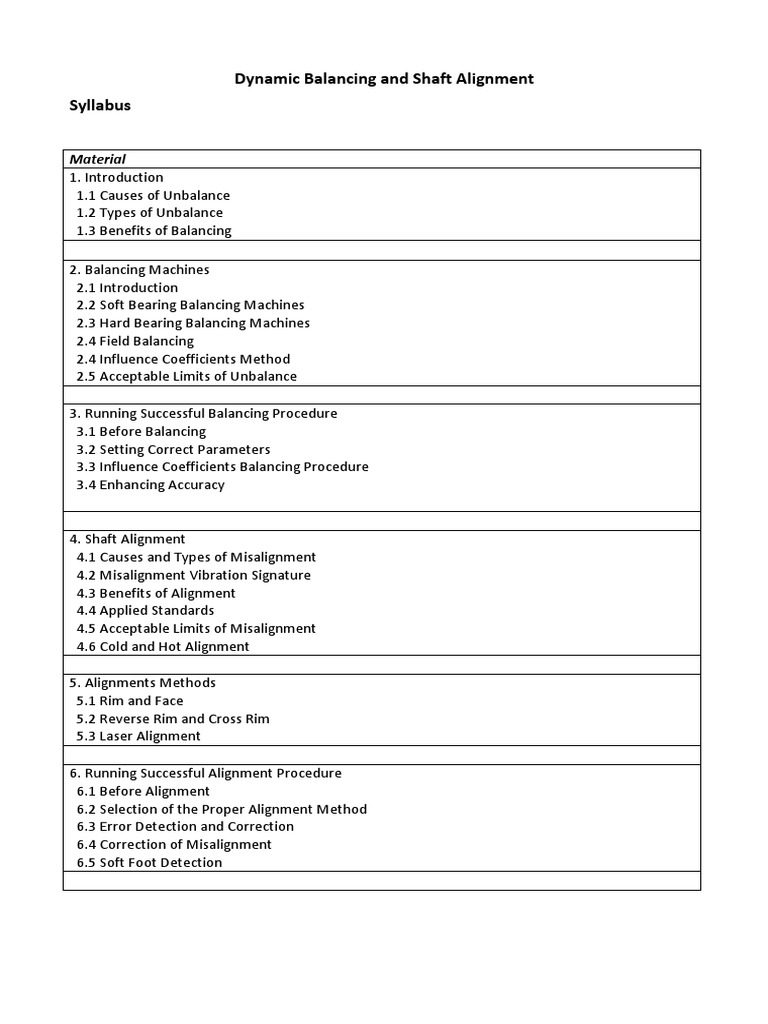 Dynamic Balancing and Shaft Alignment | PDF | Mechanics | Physics