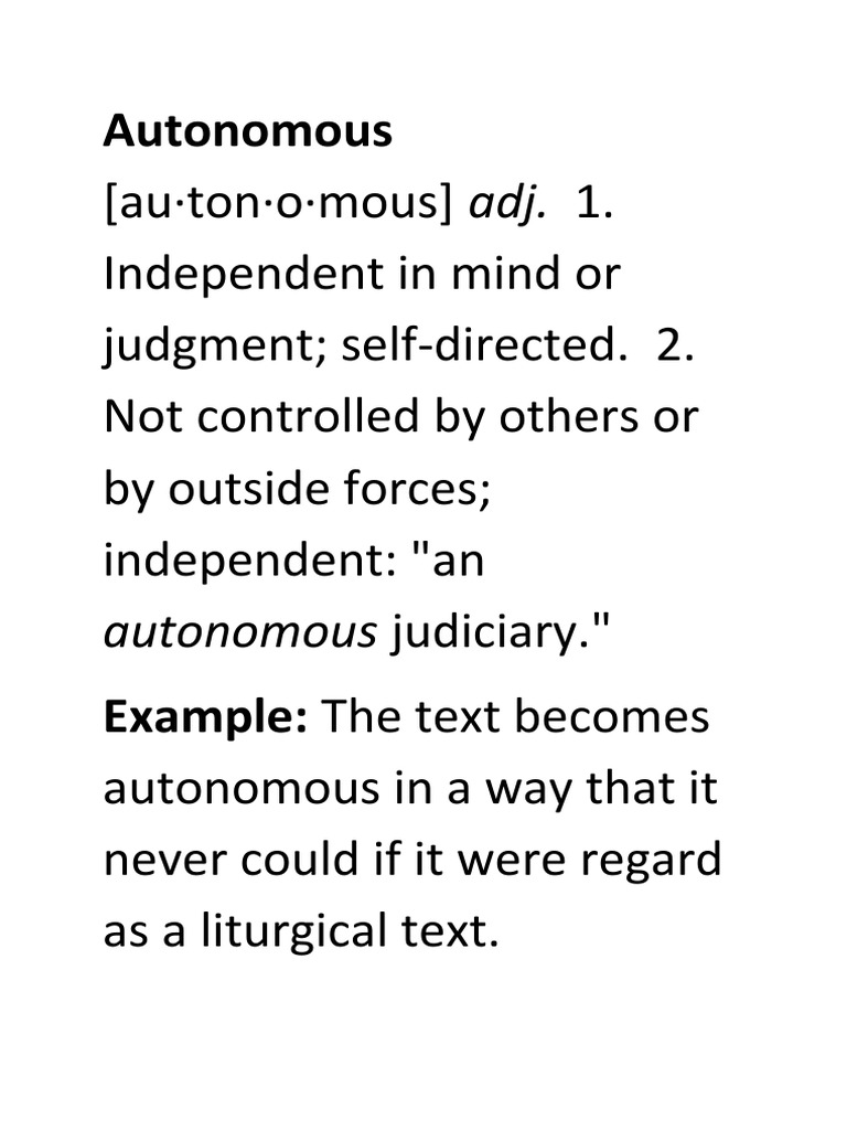 Understanding Autonomous Concepts | PDF