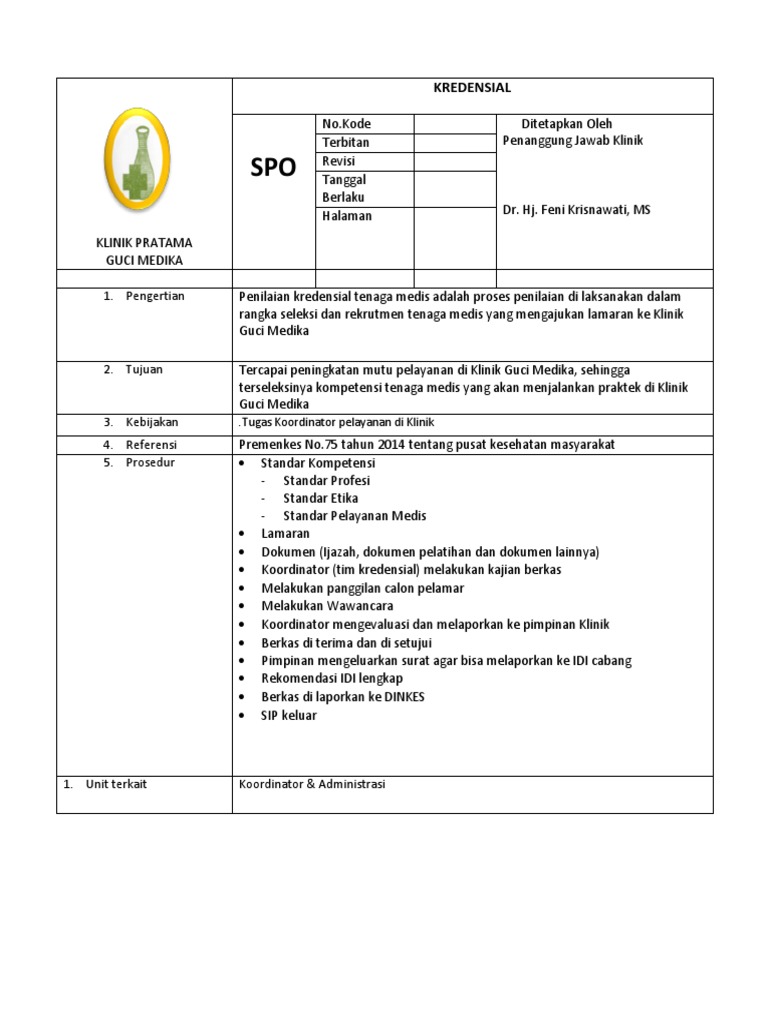 Sop Kredensial | PDF