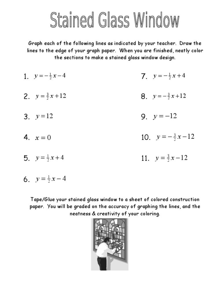 Stained Glass Window - Graphing Linear Equations | PDF