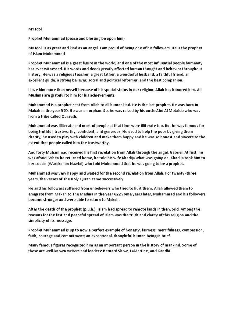 MY Idol | PDF | Muhammad | Religious Faiths