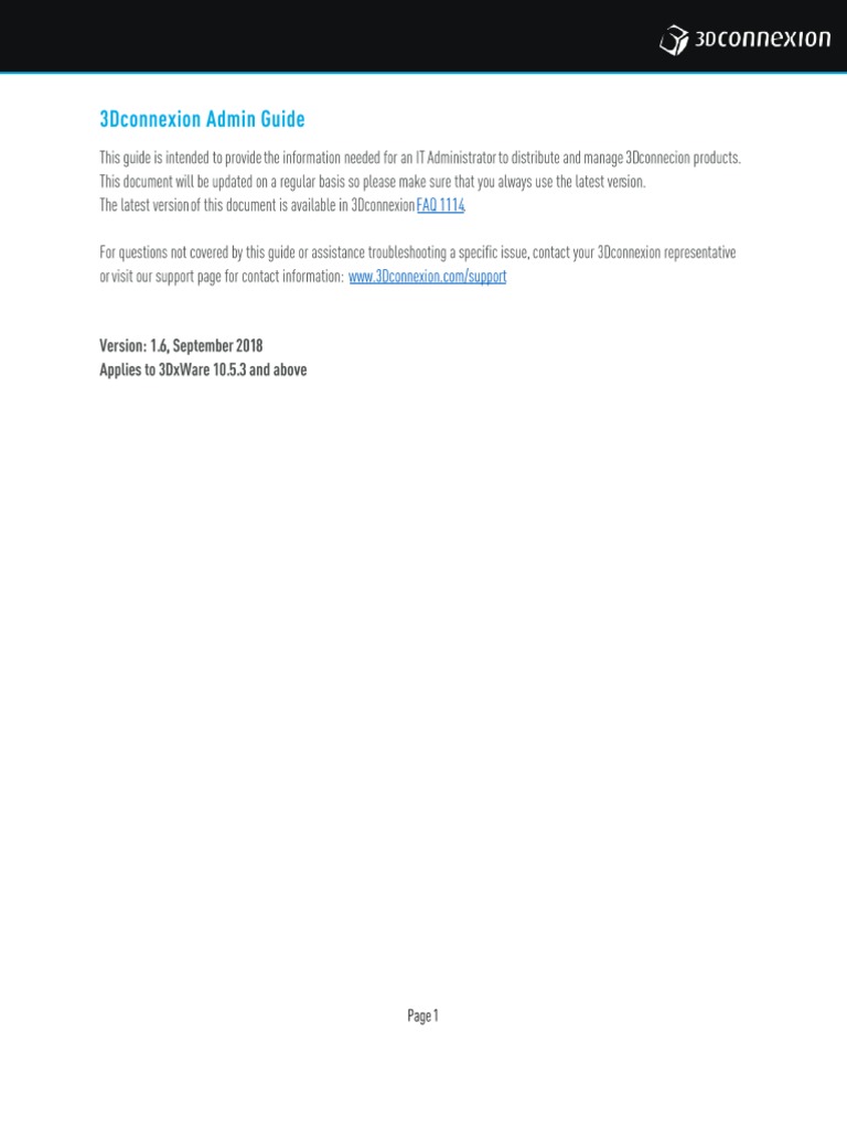 3dconnexion Admin Guide v10!5!3 Rev11 | PDF