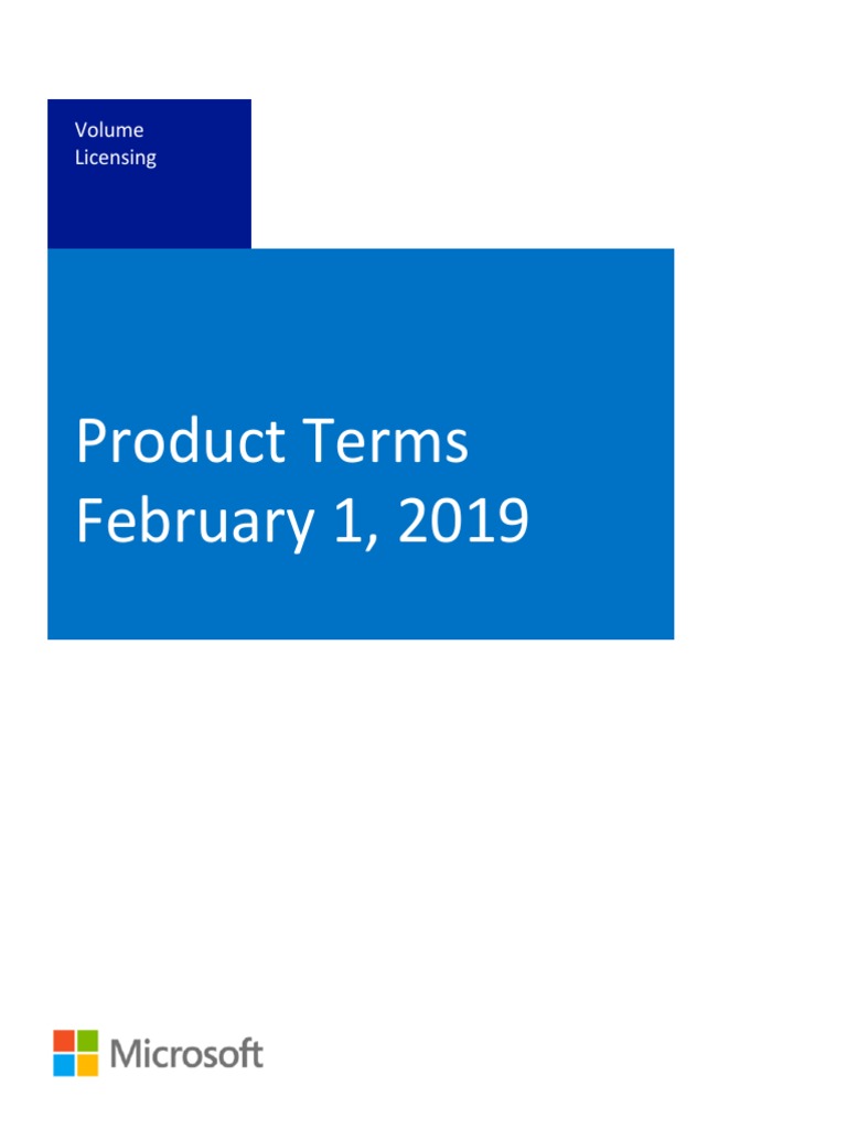 MicrosoftProductTerms (WW) (English) (February2019) (CR) | PDF | Office 365 | Source Code