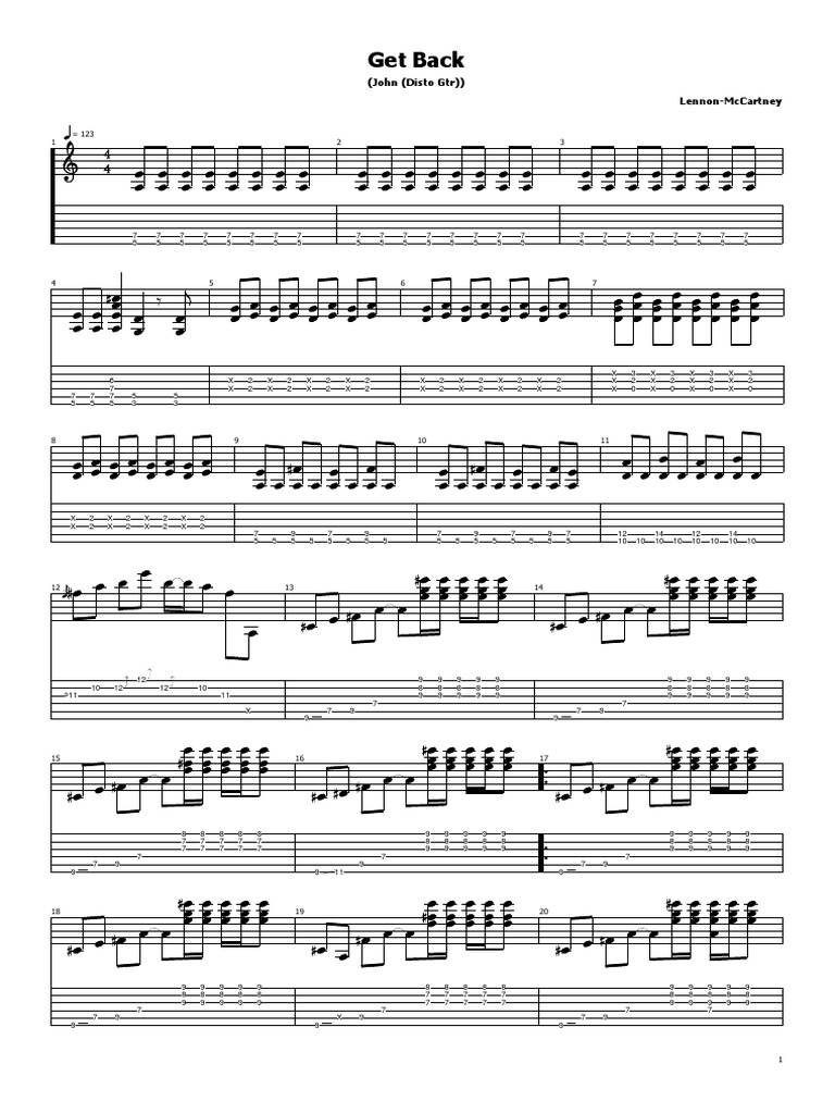 Get Back Solo Guitar | PDF