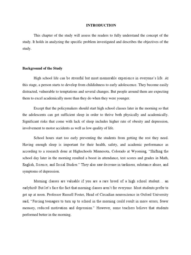 Thesis Effects of Sleep Deprivation in T | PDF | Affect (Psychology ...