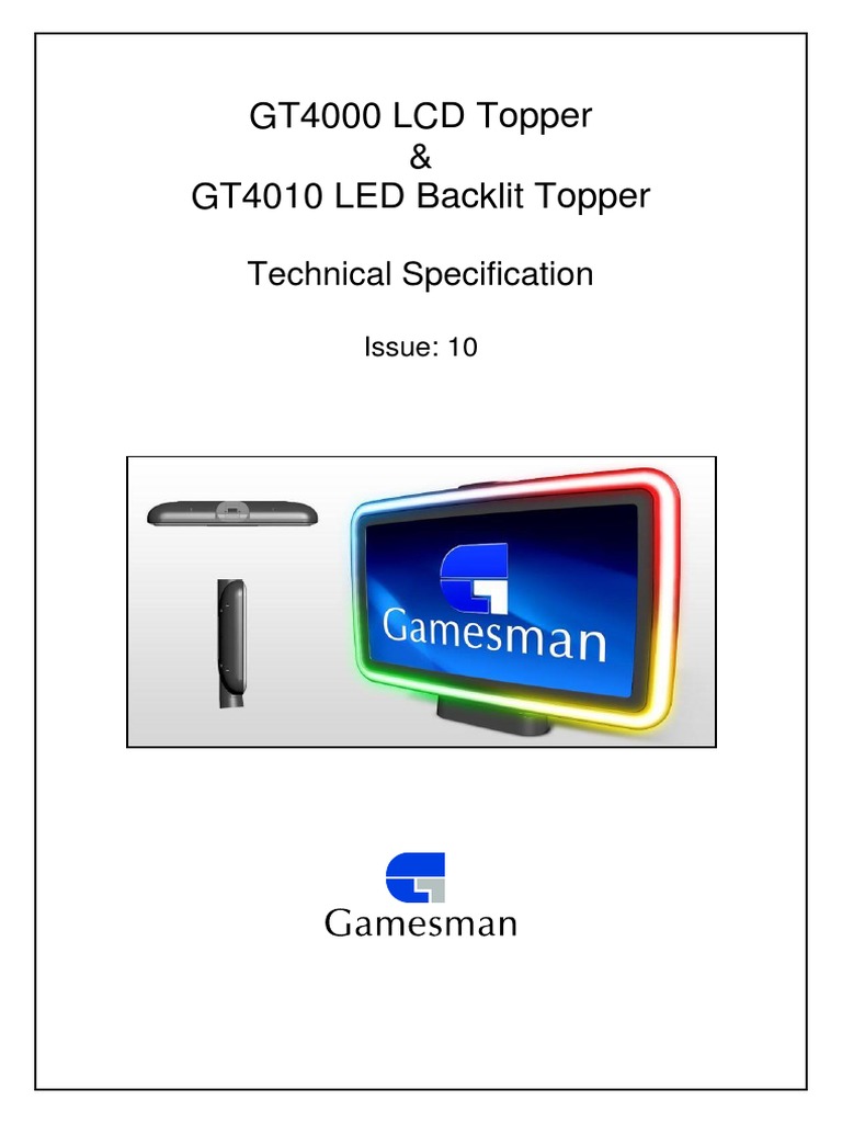 GT4000 LCD Topper & GT4010 LED Backlit Topper: Technical Specification ...