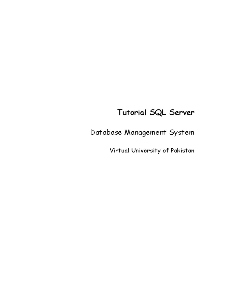 SQLTut | PDF | Microsoft Sql Server | Table (Database)