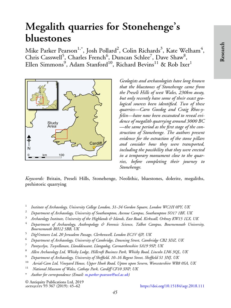 Megalith Quarries For Stonehenges Bluestones | PDF | Stonehenge ...