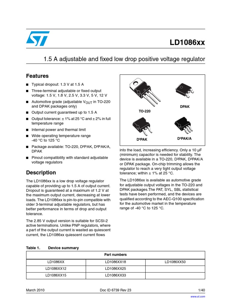 LD1086 | PDF | Electronics | Computer Engineering