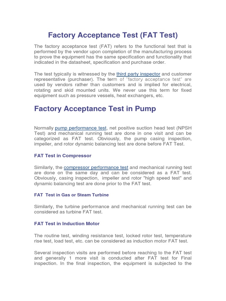 A Comprehensive Guide to Factory Acceptance Testing (FAT) for Rotating ...