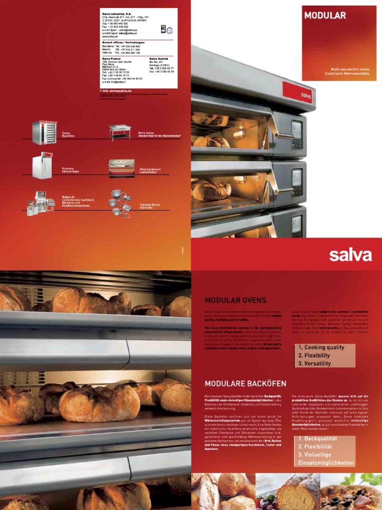 SALVA Electrical Deck Oven Catalogue Ing Alem | PDF