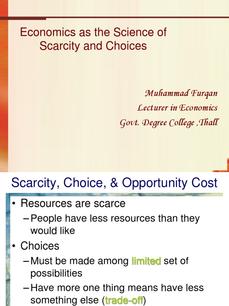 Scarcity and Choice in Economics | PDF | Economics | Production And ...