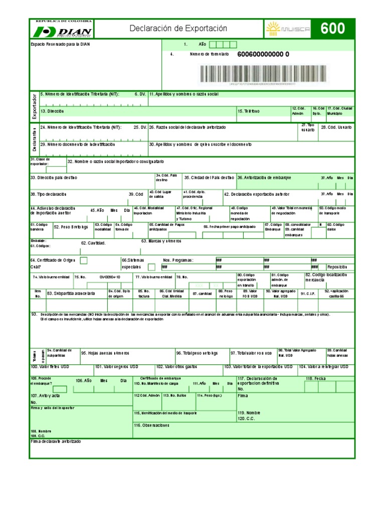 Declaracion de Exportacion | PDF | Comercio | El comercio internacional