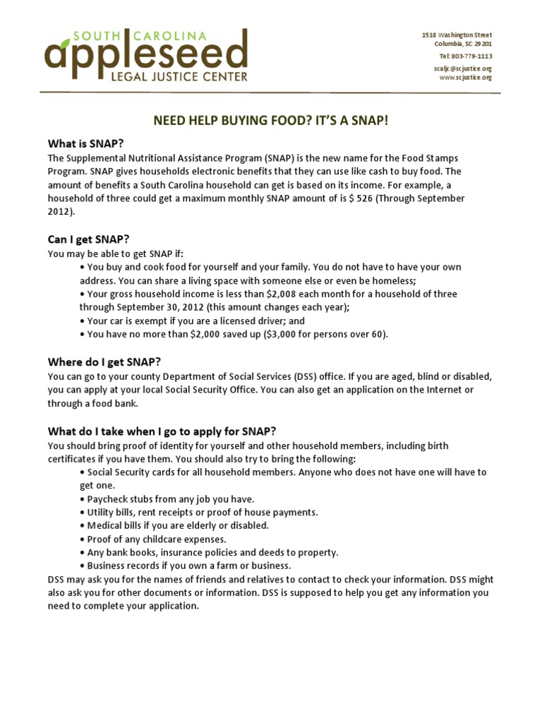 SNAP Program Brochure | PDF | Supplemental Nutrition Assistance Program ...
