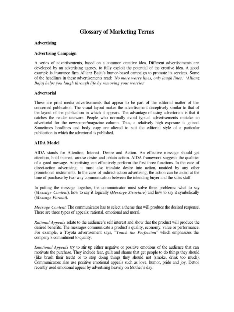 Marketing Terms Glossary Guide | PDF | Behavior | Brand