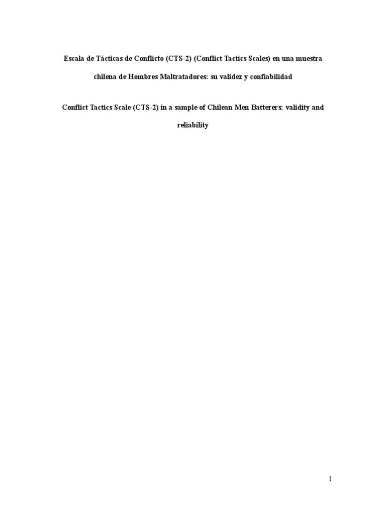 Escala de Tacticas de Conflicto CTS-2 Co | PDF | Alfa de Cronbach ...