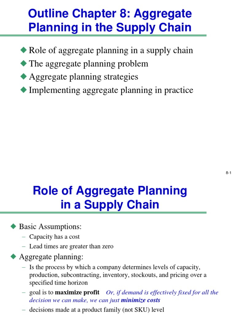 Outline Chapter 8: Aggregate Planning in The Supply Chain | Download Free PDF | Supply Chain ...