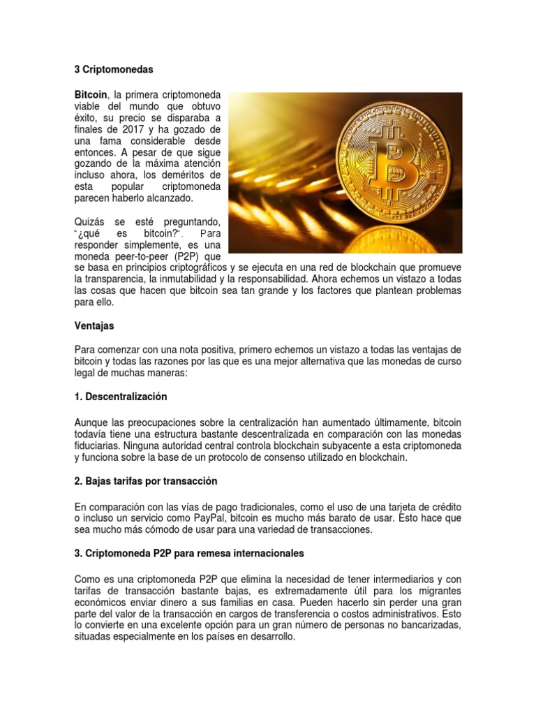 3 Criptomonedas | PDF | Bitcoin | Criptomoneda