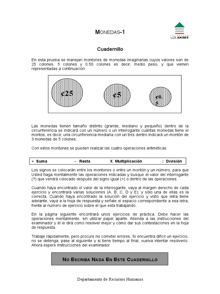 Ejercicios de Monedas para Niños | PDF | Dólar de los Estados Unidos