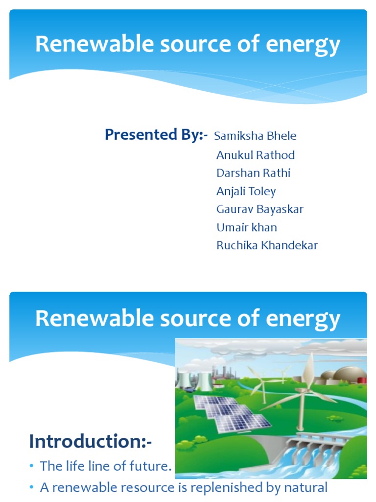 Renewable Source of Energy | PDF | Renewable Energy | Energy Development