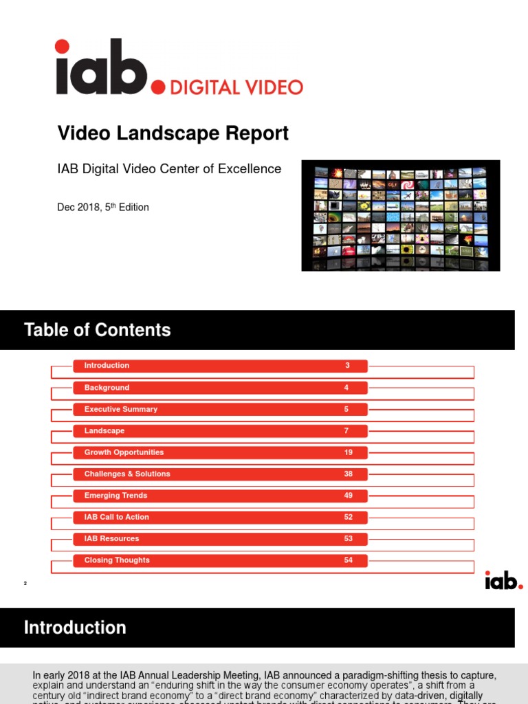 IAB Video Landscape Report 2018-12 | PDF | Advertising | Video On Demand