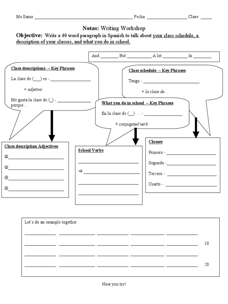 Spanish Class Schedule Writing Guide | PDF | Human Communication ...
